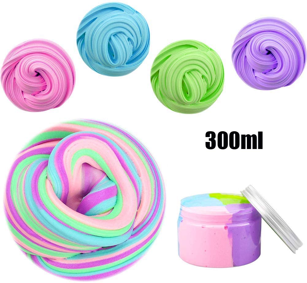 SWZY Unicorn Fluffy Slime, Jumbo Floam Cloud Colorful Rainbow Slime ...