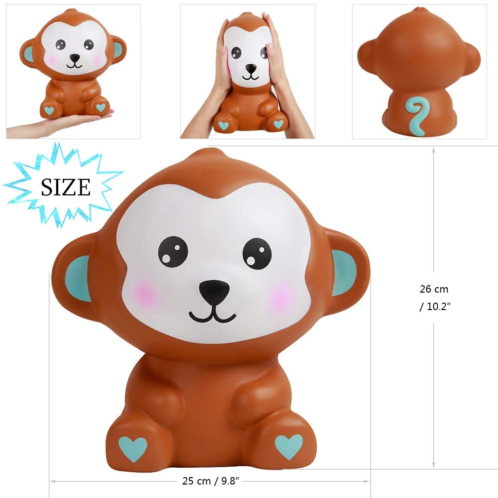Anboor 10.2 Inches Squishies Jumbo Monkey Kawaii Slow Rising Scented ...