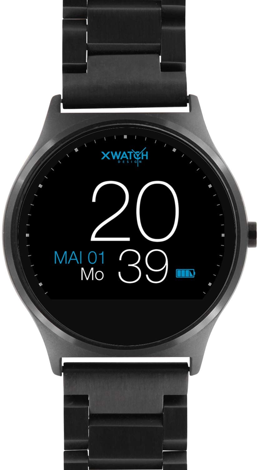 X-WATCH QIN XW PRO Dark Steel Smartwatch for men iOS & Android- Full ...