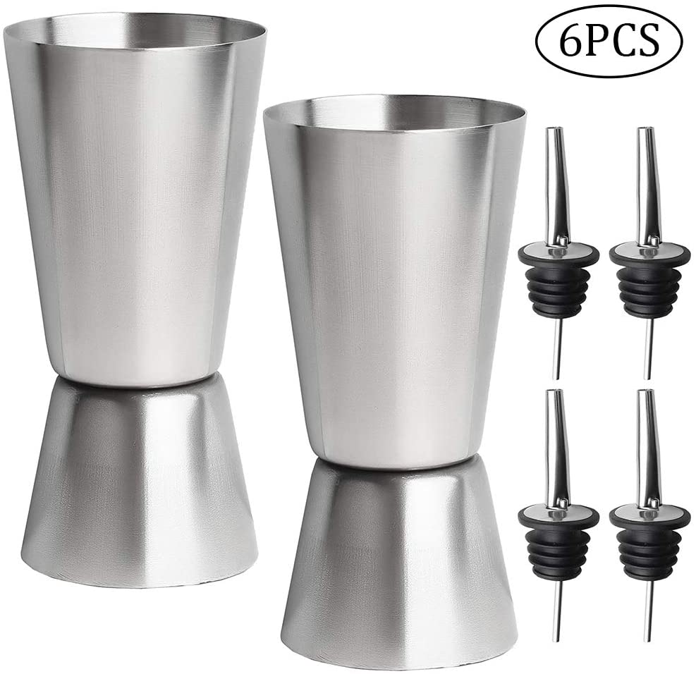 2Pcs Spirit Measures 25ml 50ml, Stainless Steel Shot Measure Alcohol ...