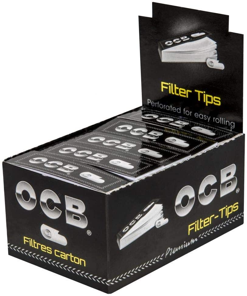 OCB Filter Tips Box 25 Booklets x 50 Sheets Black, tips – BigaMart