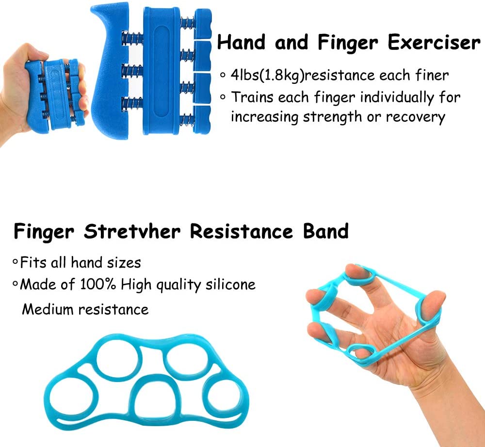 5 Pack Hand Gripper Strengthener, Forearm Grip Workout Kit, Adjustable ...