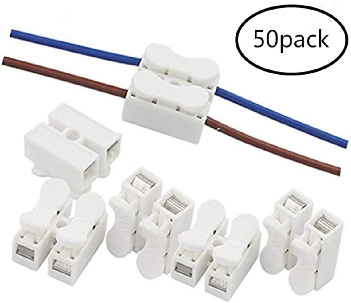 VIPMOON 50pcs CH2 Spring Wire Connectors Electrical Cable Clamp ...