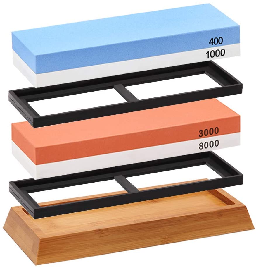 G.a HOMEFAVOR Knife Sharpening Stone Set, Premium Whetstone Sharpener ...