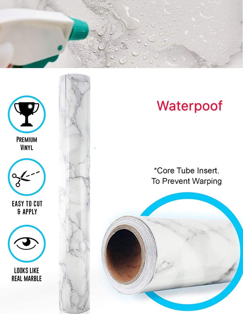 Hode Marble Sticky Back Plastic Roll Self Adhesive Wallpaper Granite ...