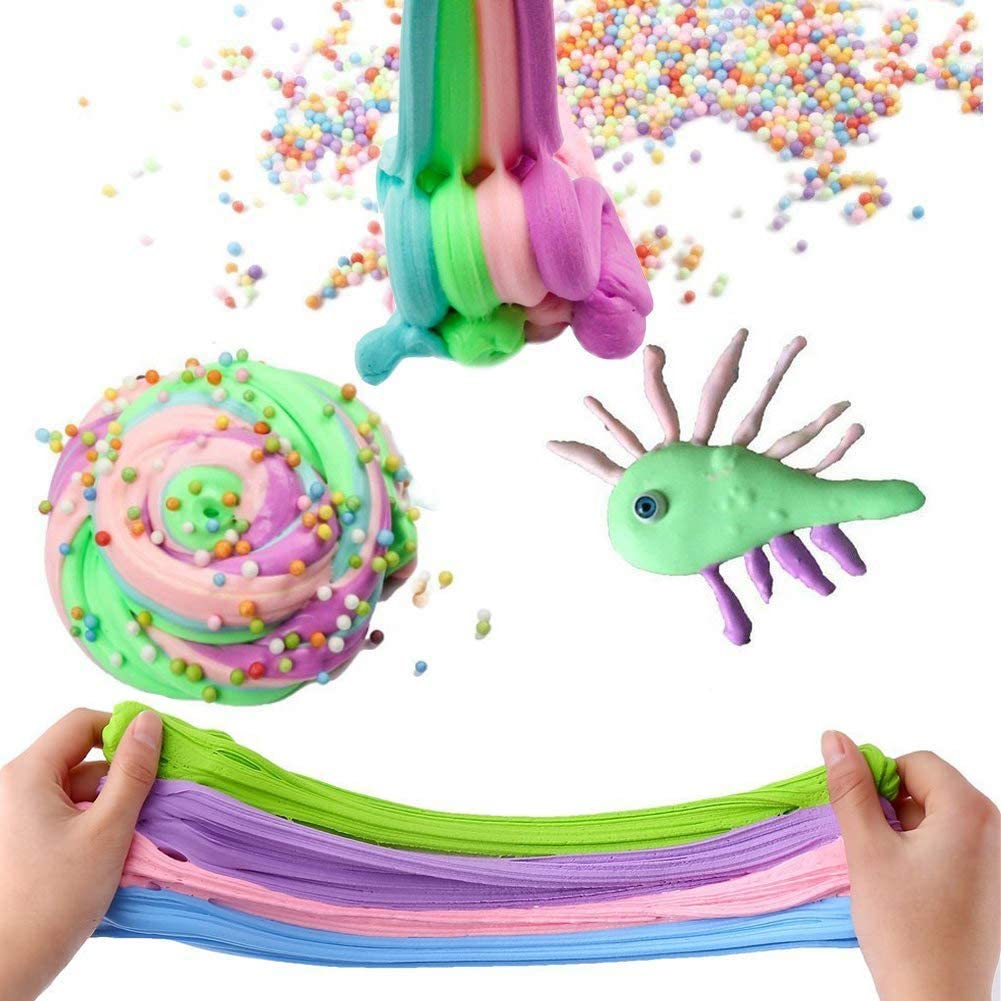 SWZY Unicorn Fluffy Slime, Jumbo Floam Cloud Colorful Rainbow Slime ...