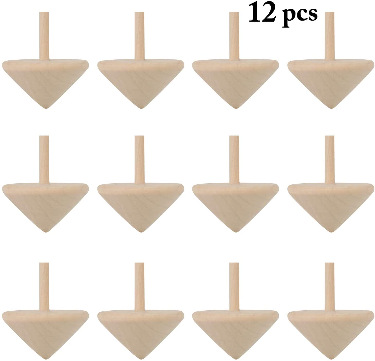 Joyibay 12PCS Kids Spinning Top Creative Wooden Spin Top Spinning Toy ...