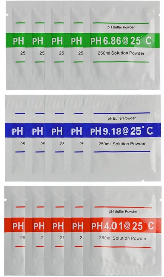 Neuftech 15Pcs PH4.01 PH6.86 PH9.18 PH Buffer Power 250ml PH Solution Power Ideal for PH Meter ...