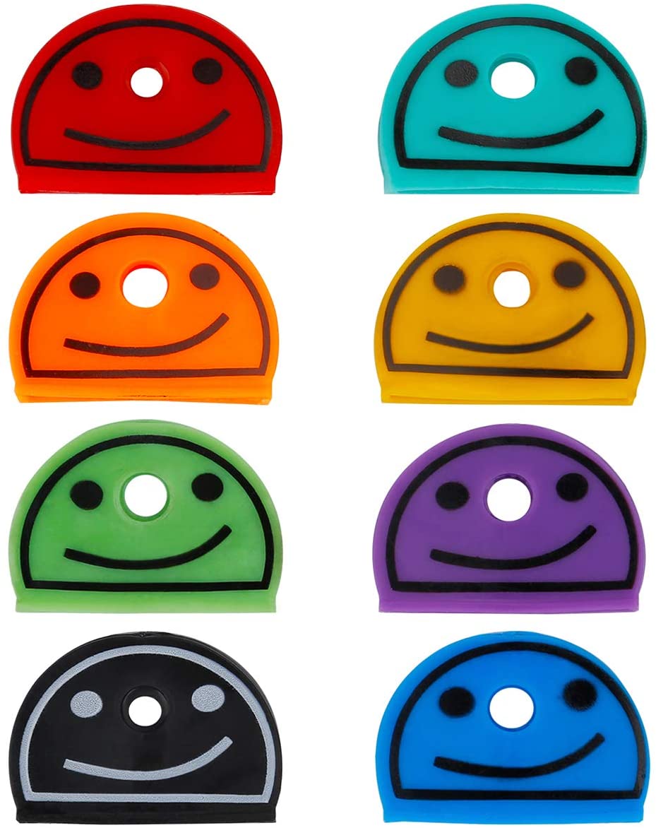Uniclife 24 PCS Smile Face Key Cap Covers in 8 Assorted Colors for ...