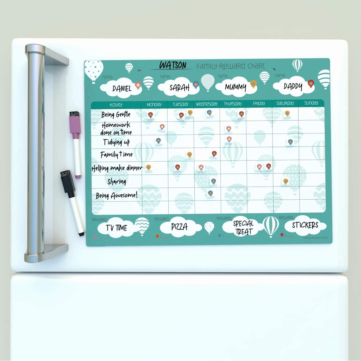 Nested Fox Reward Chart for Children | Dry Erase Board for Rewarding ...