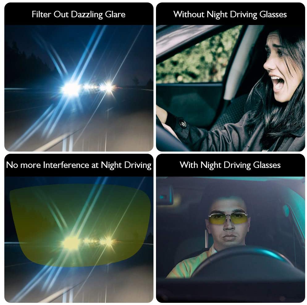 Day Night Driving Glasses- Anti-Glare Night Vision Glasses Men Women ...
