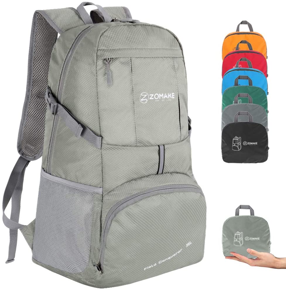 ZOMAKE Lightweight Foldable Backpack 35L, Water Resistant Rucksack ...