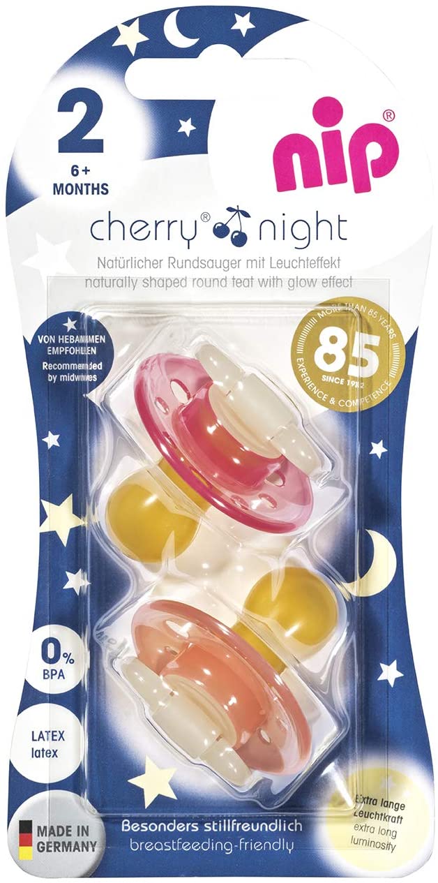 nip Pacifier Cherry Night: Naturally Shaped Round Teat in Cherry Shape ...