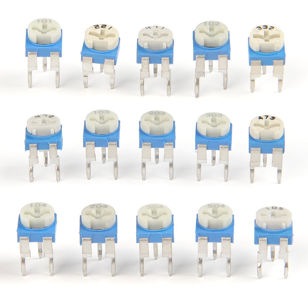 QLOUNI 150PCS 15 Values Variable Resistor Adjustable Trimmer ...