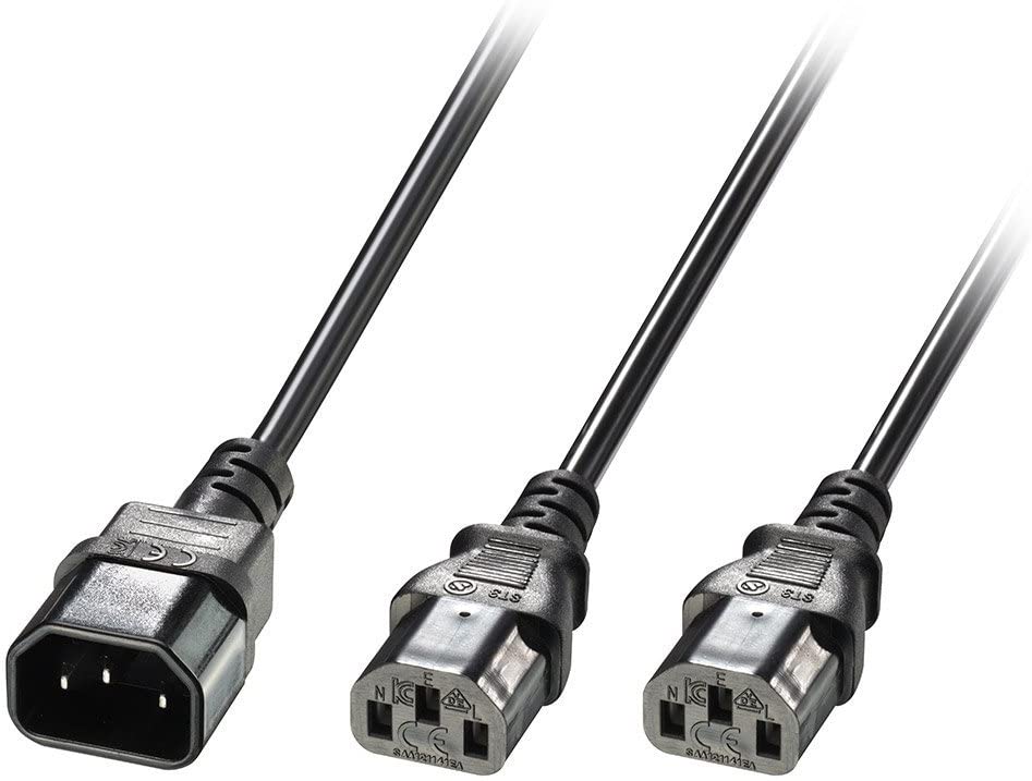 LINDY 1m IEC Splitter Cable IEC C14 to 2 x IEC C13, Black, 30363 – BigaMart