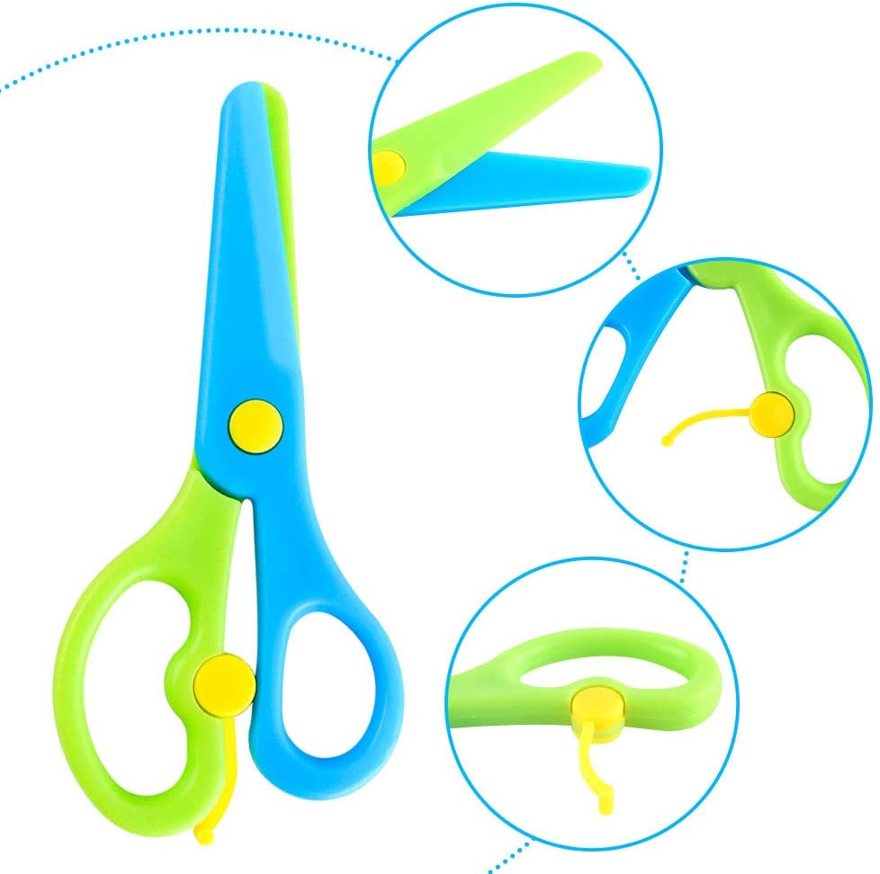 HAKACC 3 PCS Children Safety Scissors Set Preschool Training Scissors ...