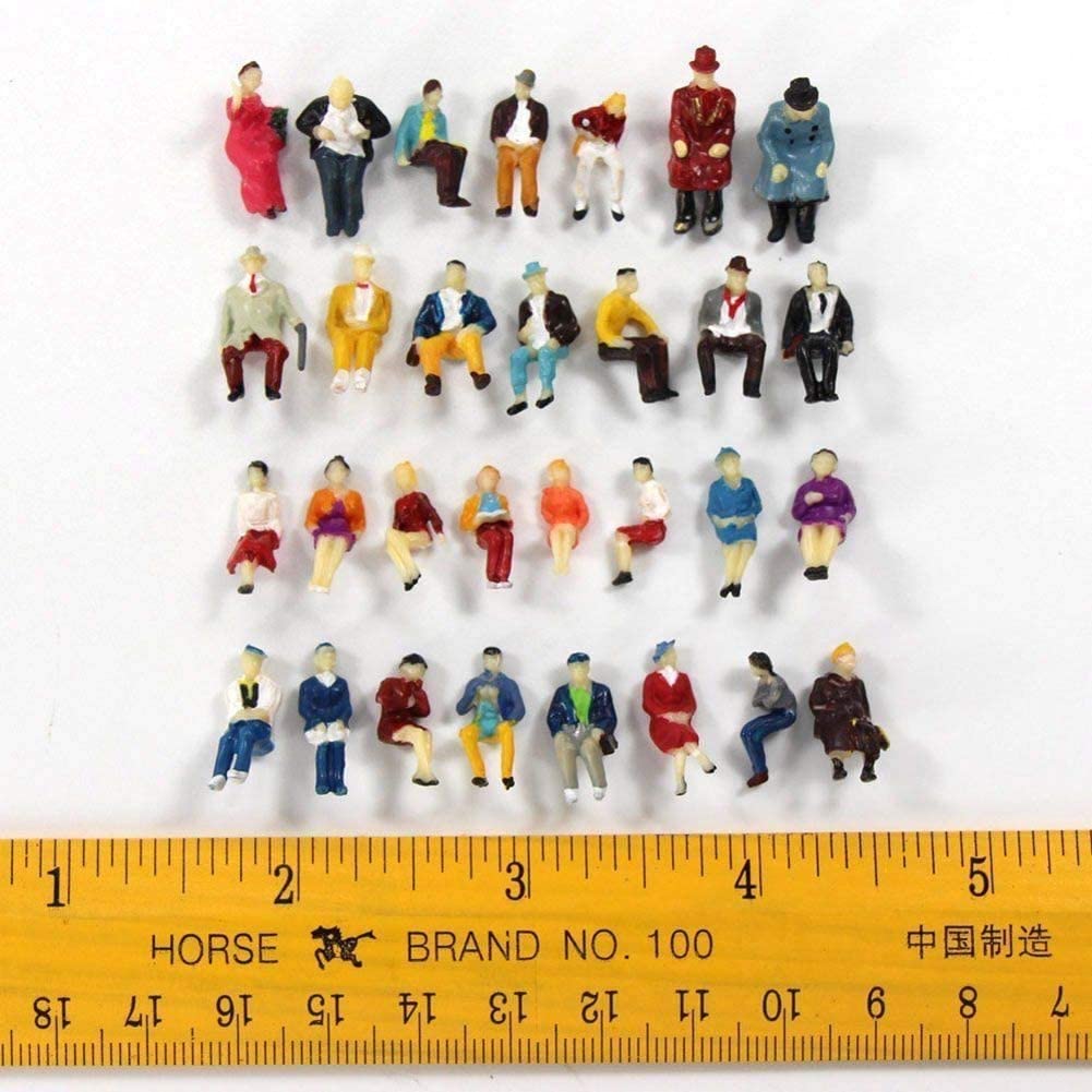 MEJOSER 100pcs Train People Figures H0 1:87 Painted Model Trains Scale ...
