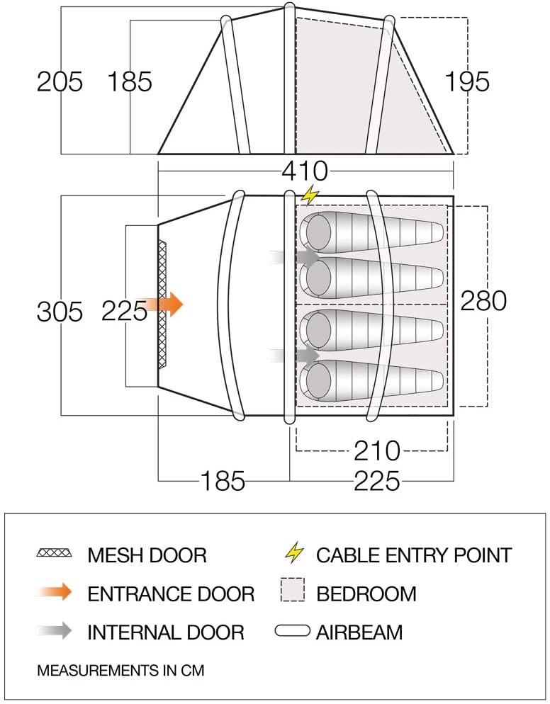 Vango Airbeam Odyssey 400 Inflatable Tent – BigaMart