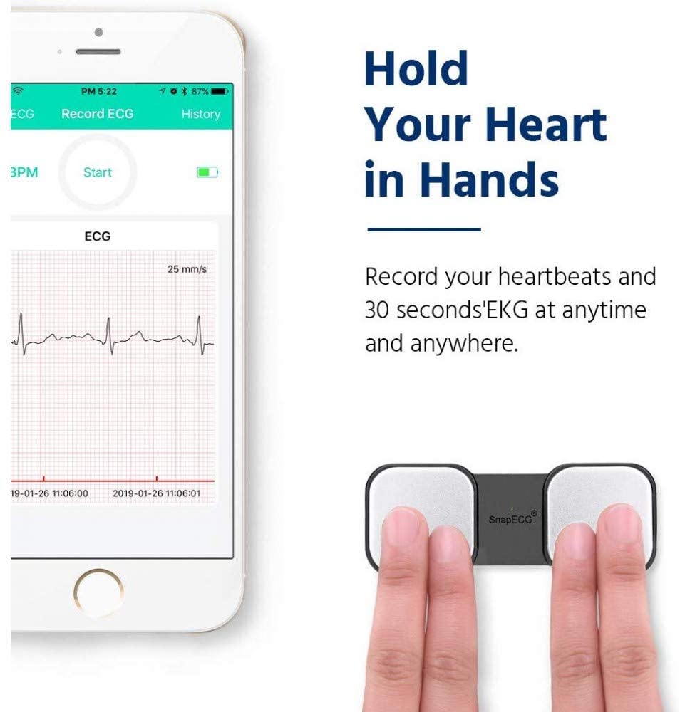 ECG Monitor, Handheld ECG Heart Rate Monitors for Smart Phone, Wireless ...