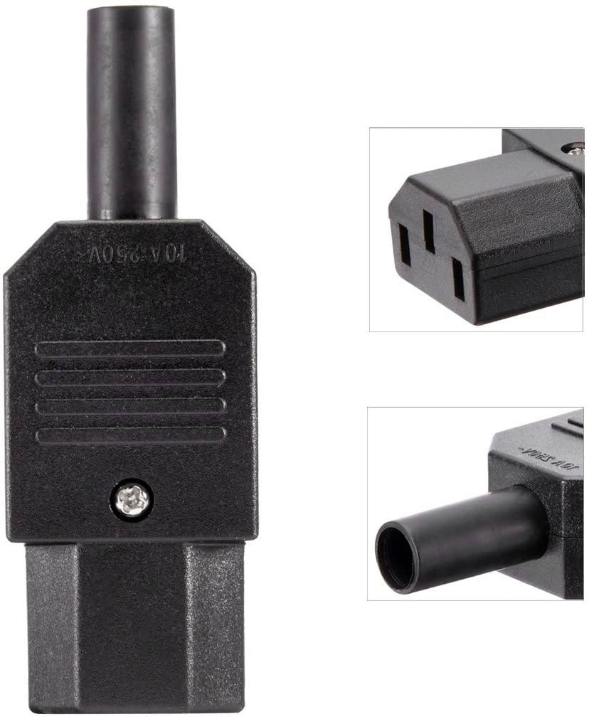 Sourcingmap AC 250V 10A Female 3 Terminals IEC320 C13 Power Adapter ...