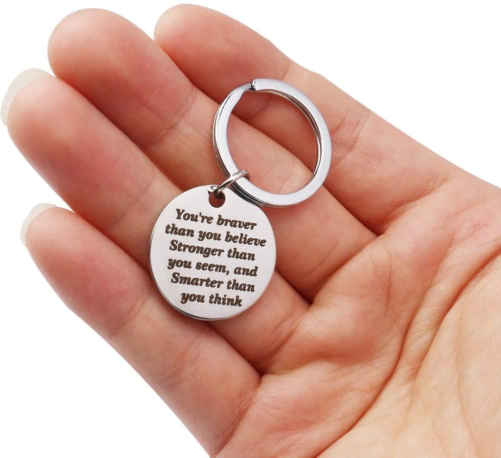nuoshen Inspirational Keyrings, You are Braver Than You Believe ...