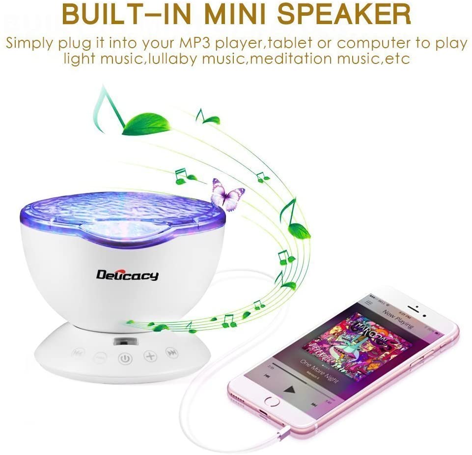[Baby Night Light] Ocean Wave Projector,Delicacy 12 LED Remote Control ...