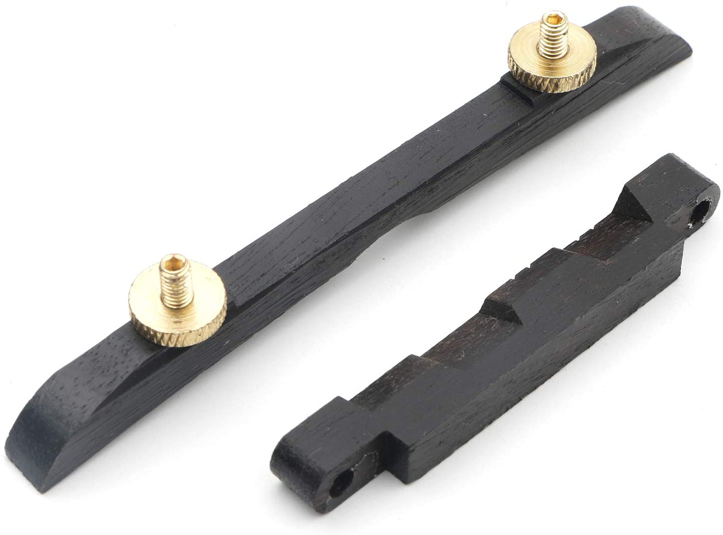 Unxuey 4.53” Adjustable Compensated Mandolin Strings Bridge Ebony for ...