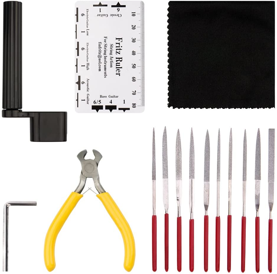CCMART Guitar Repair Kit, Set of 15pcs Guitar Maintenance Tools with ...