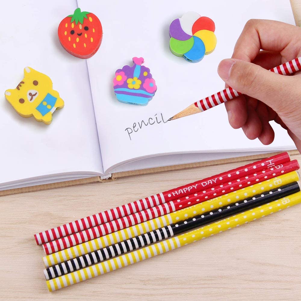 Pencil and Rubber Set,Pencil Gifts for Children,Kids Fifts,pencils with ...