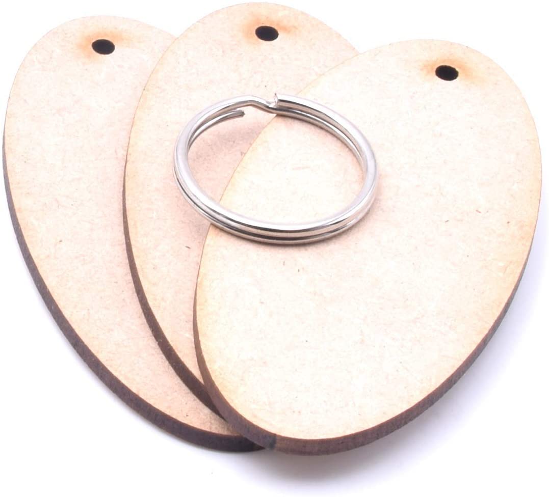 10 x MDF Oval Key Fobs – 8 x 5 cm – Create Your own Designs – BigaMart