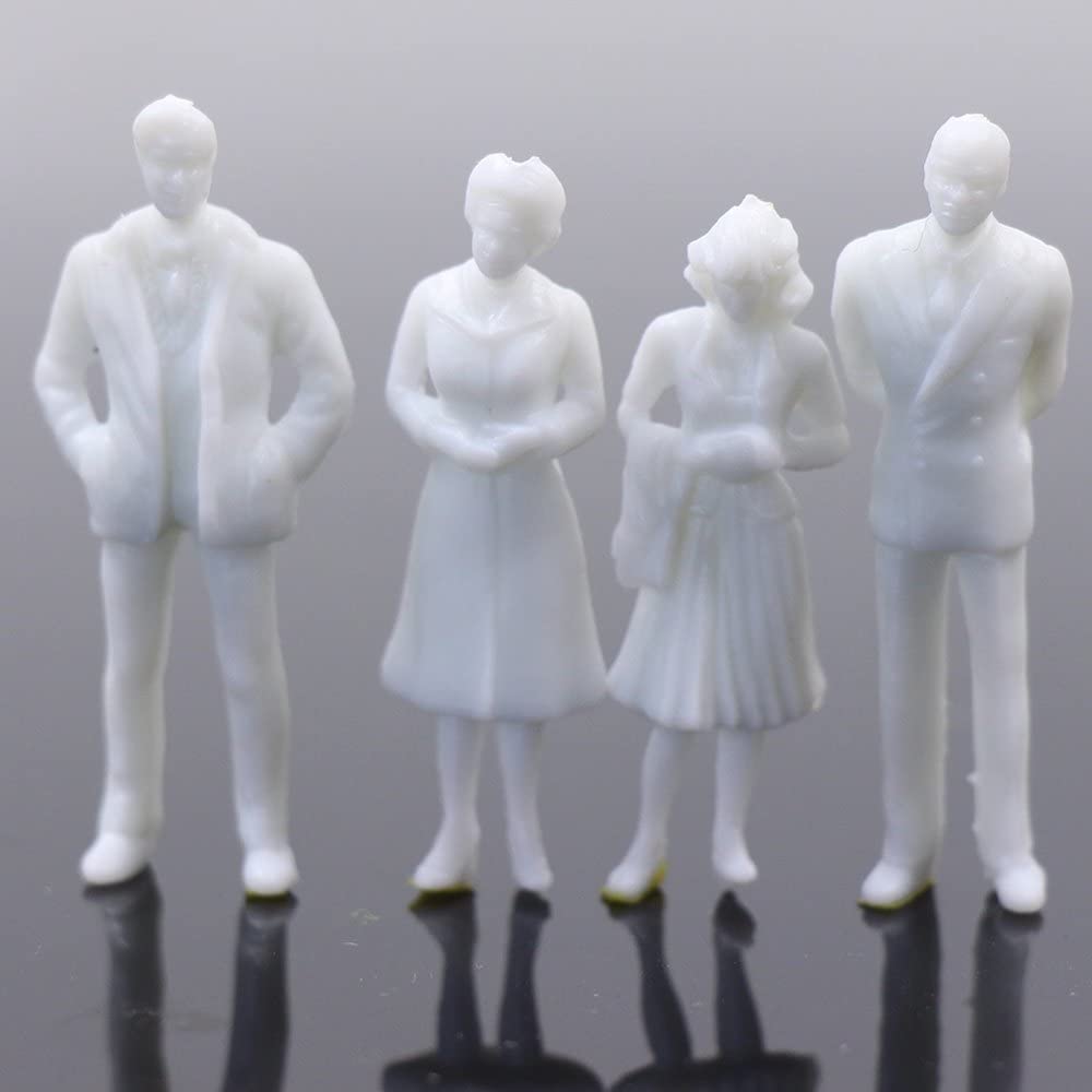 Evemodel P50B 100pcs Model Train People 1:50 WHITE Figures O Gauge ...