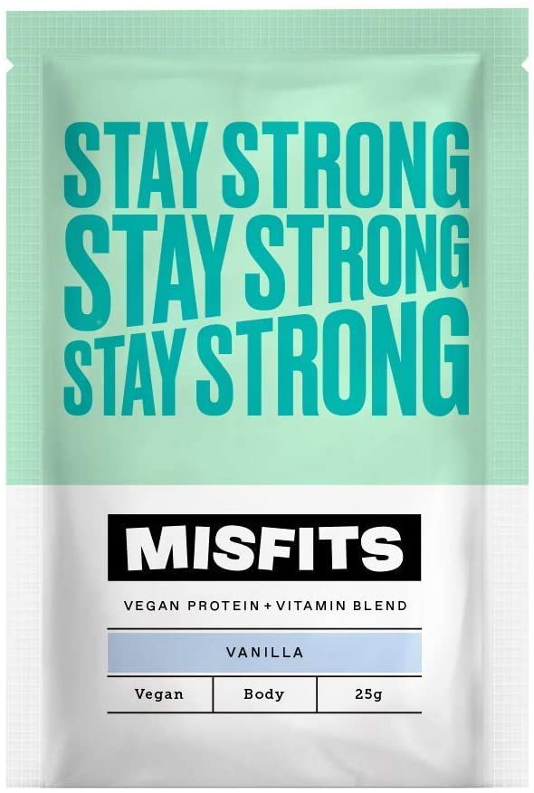 Misfits Vegan Protein Powder – Stay Strong Vanilla (10 x 25g Sachets ...