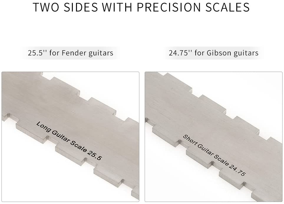 Guitar Neck Ruler, Stainless Steel Guitar Neck Notched Straight Edge ...