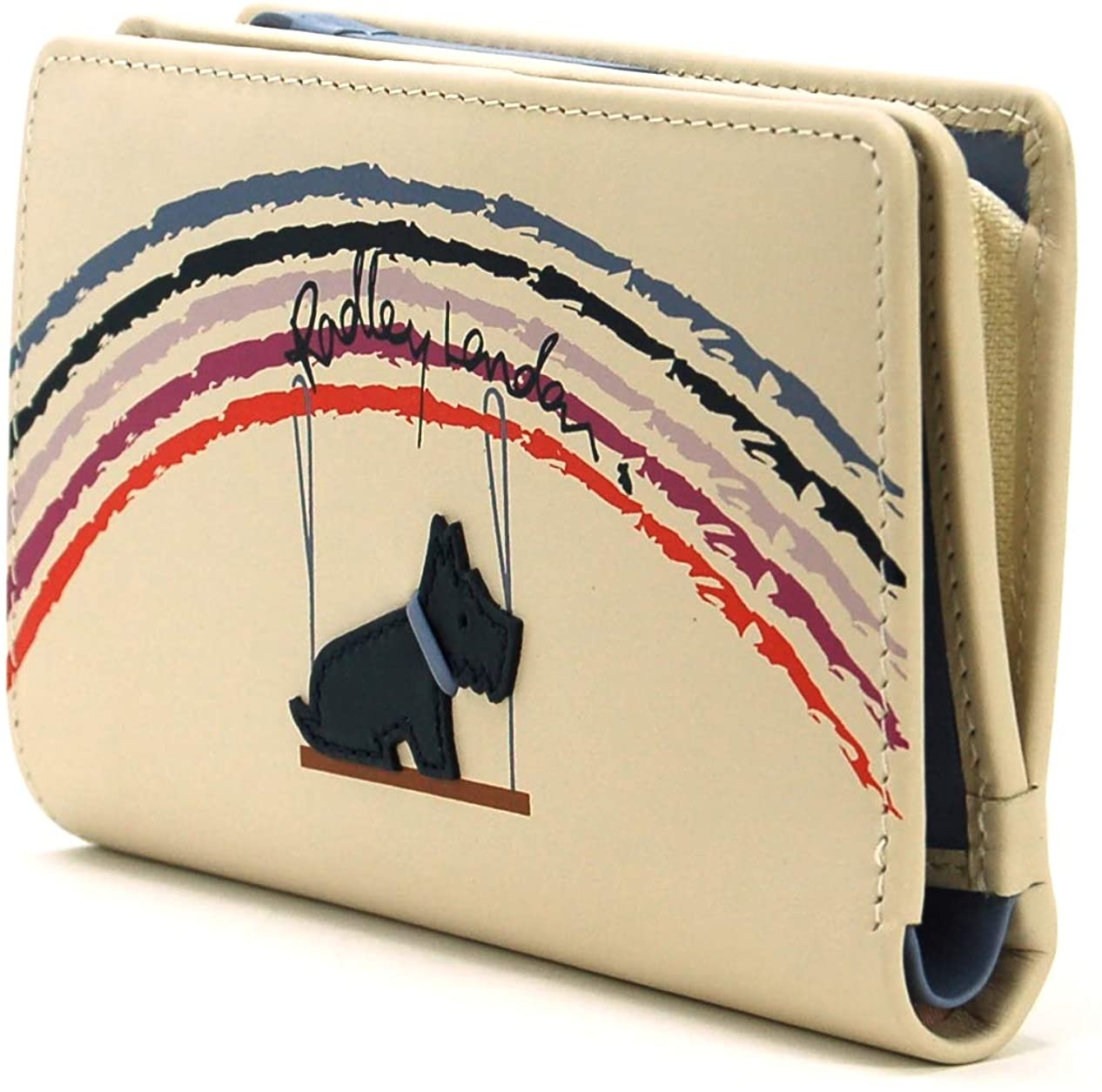 Radley Medium Leather Zip Top Purse Swinging on a Rainbow in Oyster ...