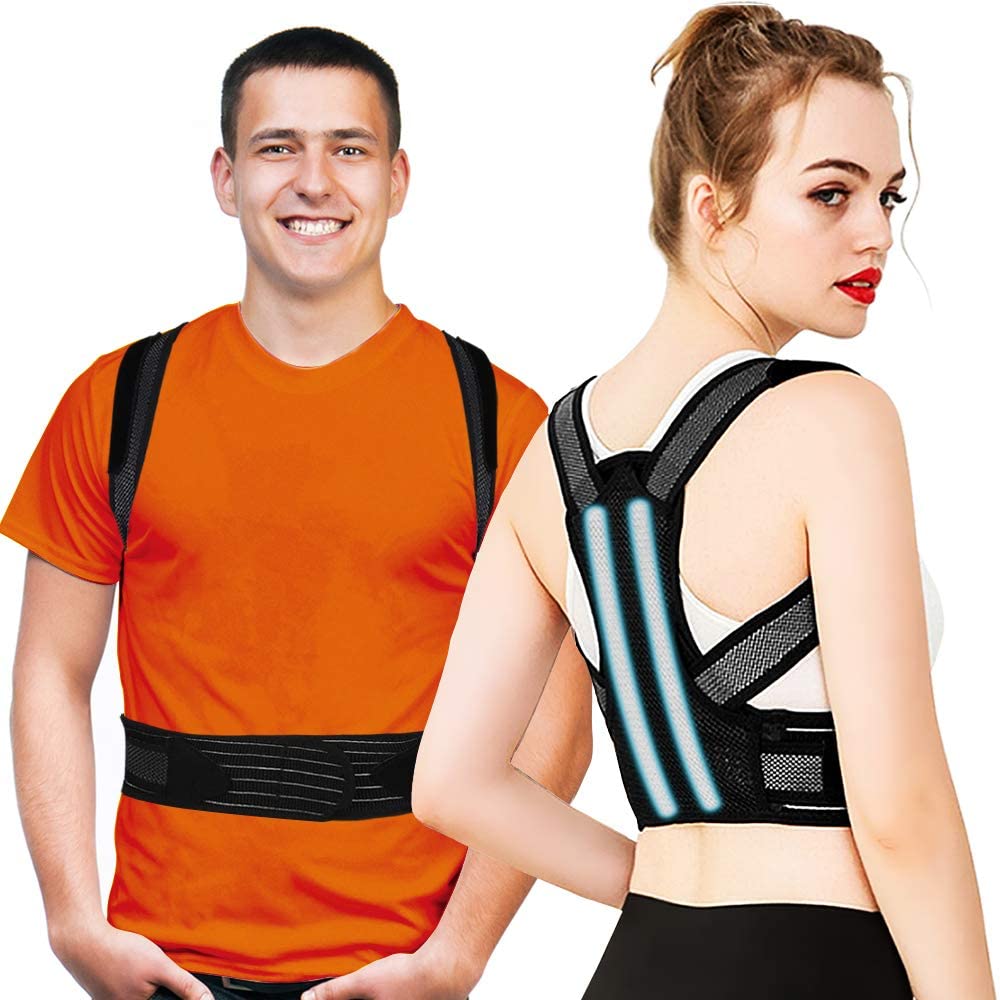 Posture Corrector, Spinal Lumbar Support Back Brace with Dual ...