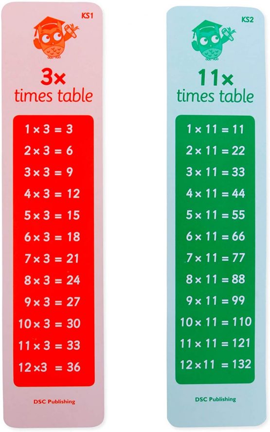 DSC Publishing Times Table bookmarks – x6 all tables KS1 maths KS2 time ...