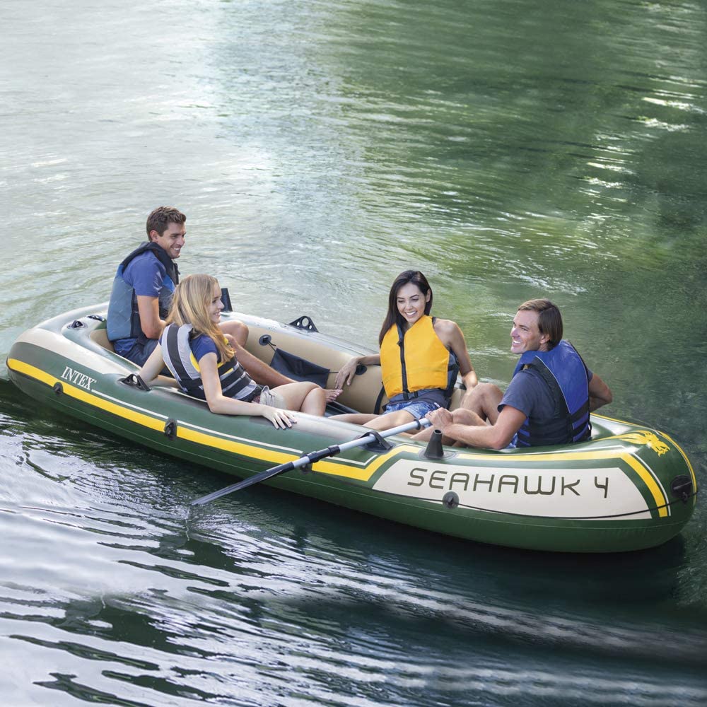 Intex Seahawk 4 Boat Set – four man inflatable dinghy with oars and ...