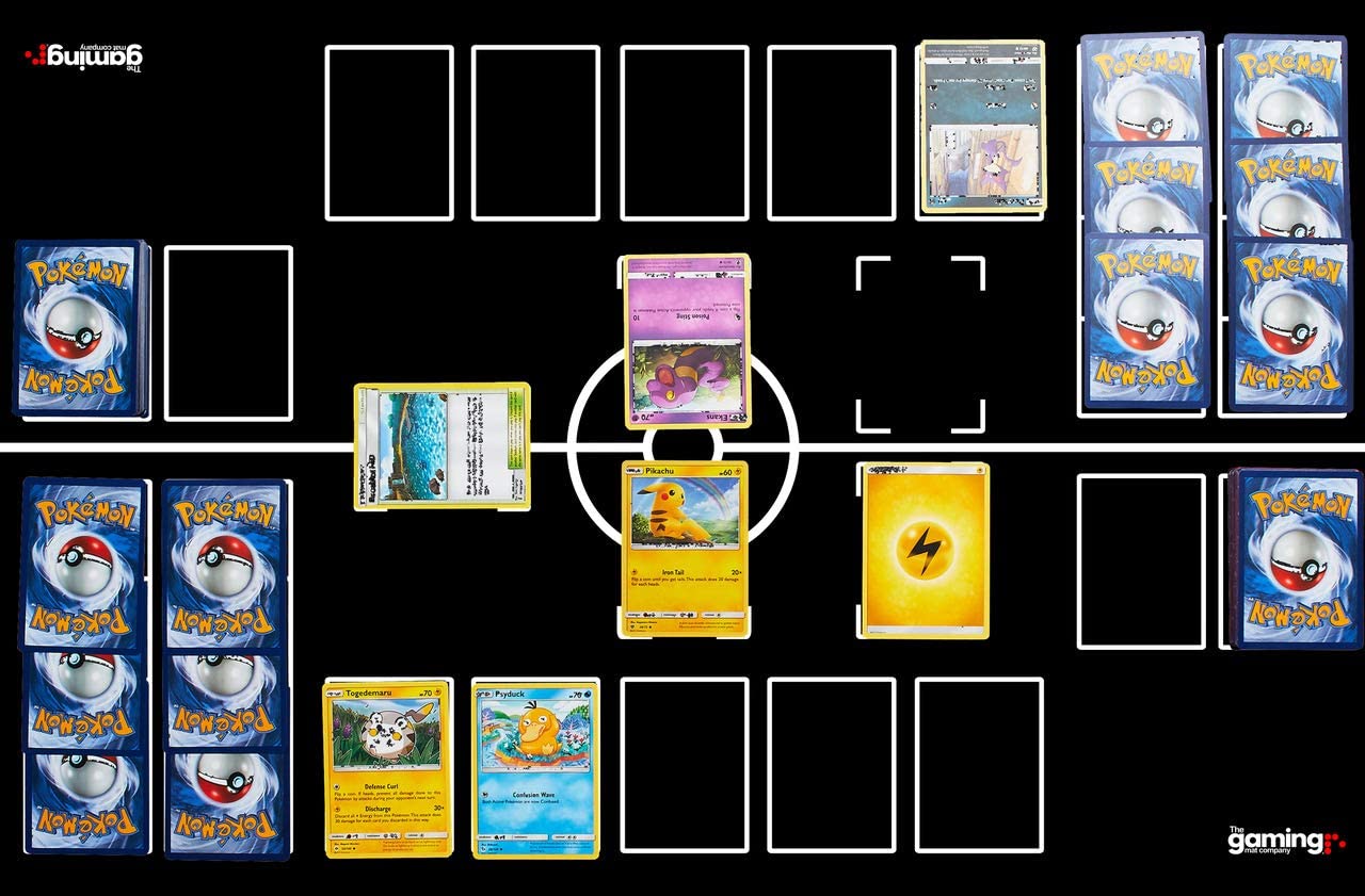 GMC Deluxe 2 Player Compatible Black White Pokemon Stadium Mat Board ...