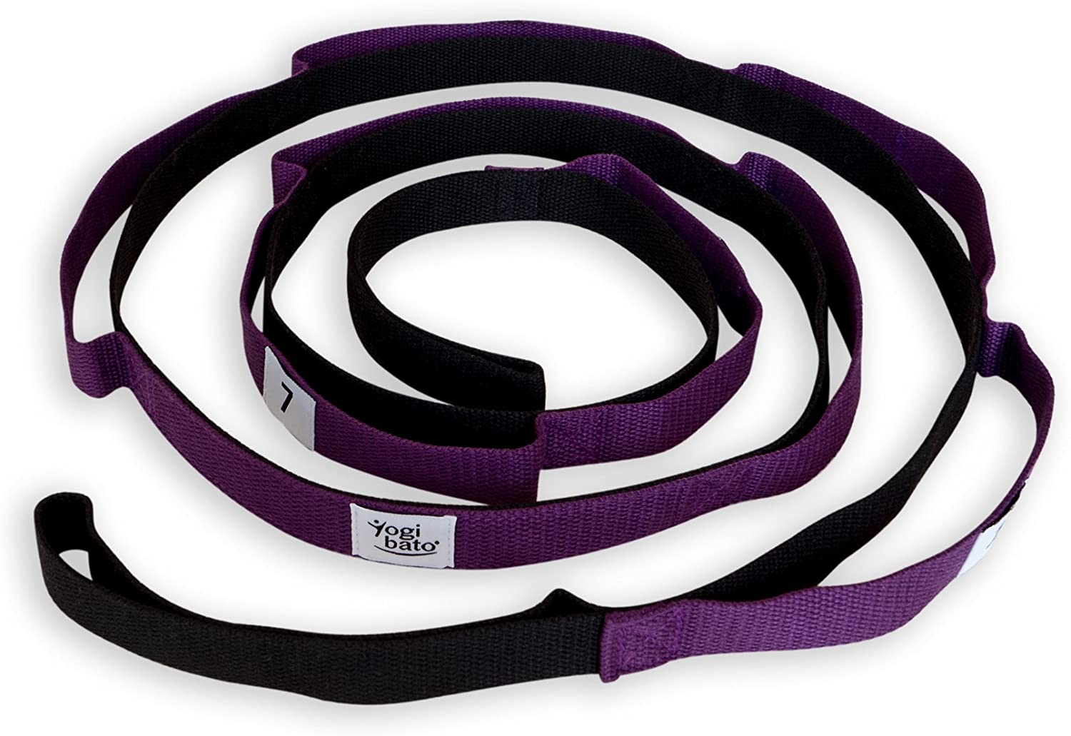 Yogibato Stretching Strap with 8 Loops – Multi Loop Yoga Belt – 240 x 2 ...