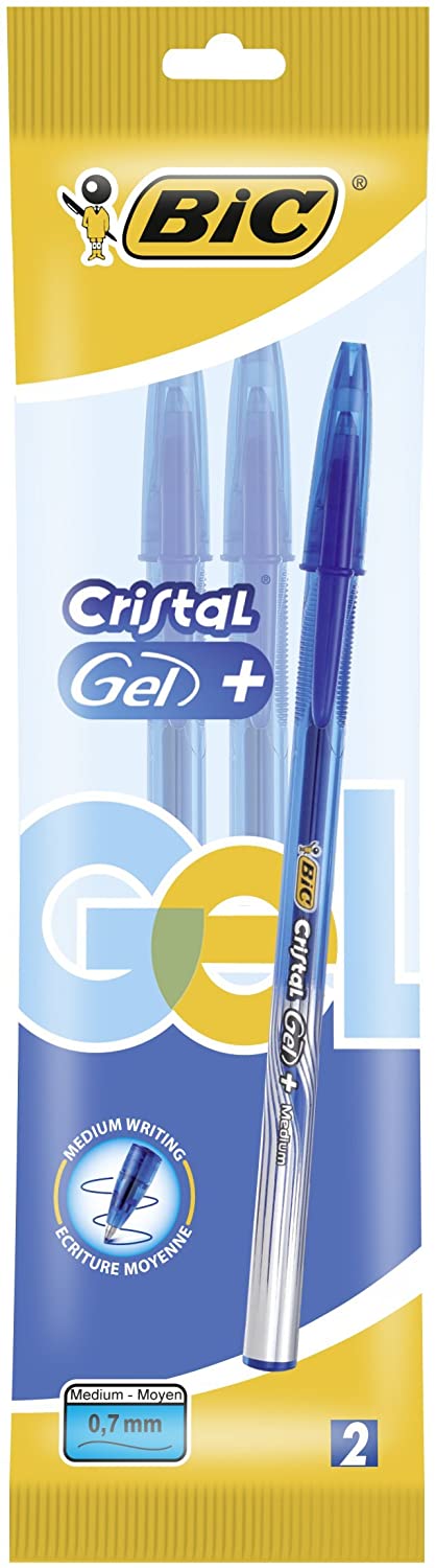 BIC Cristal Gel Retractable Ball Pen, Blue – BigaMart