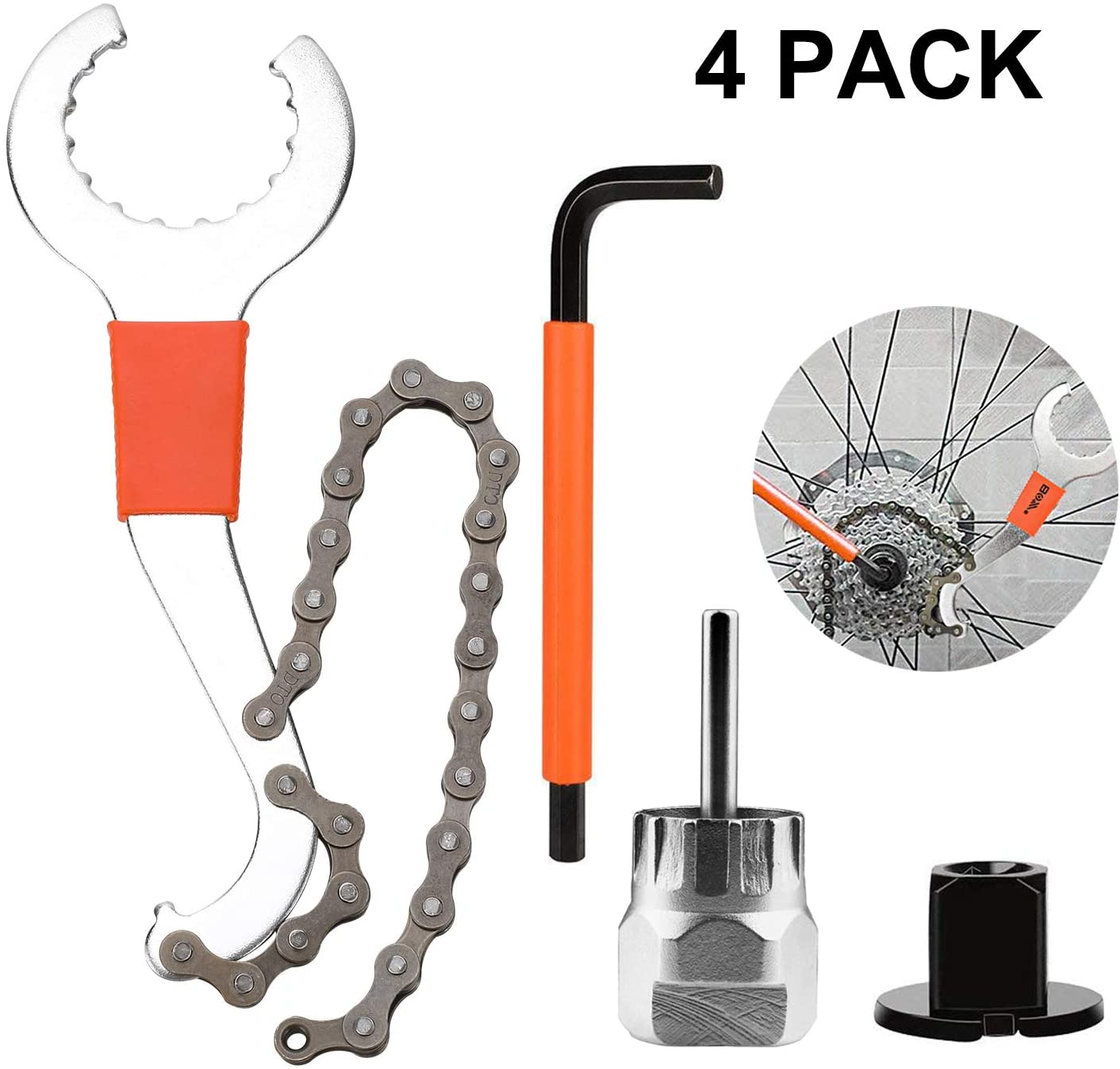 QKURT Bicycle Flywheel Remover Sprocket Remover Tool Set, Bicycle ...