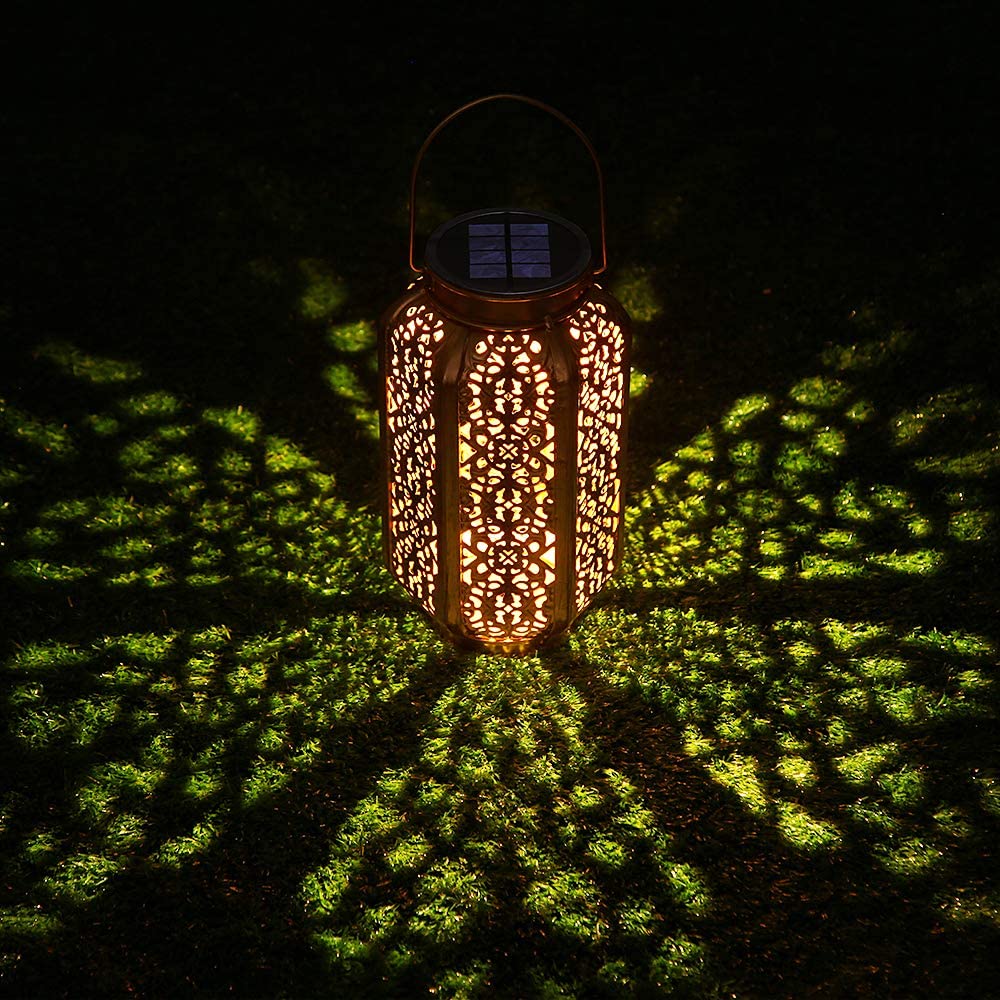 Ulmisfee Solar Big Lantern Outdoor Hanging Lanterns Solar Lights Garden ...