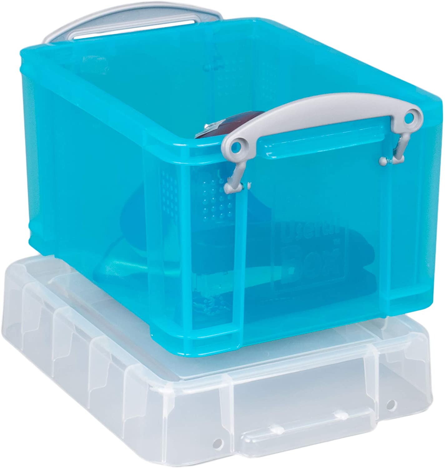 Really Useful Box 3 Litre Plastic Storage Box – Transparent Bright Blue ...