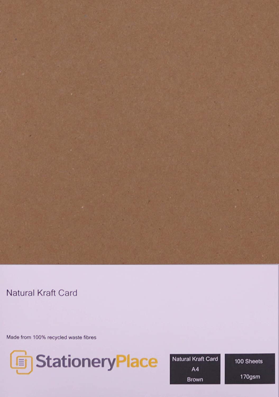 Stationery Place, Thin – Brown Natural Kraft Card A4 170 GSM 100 Sheet ...