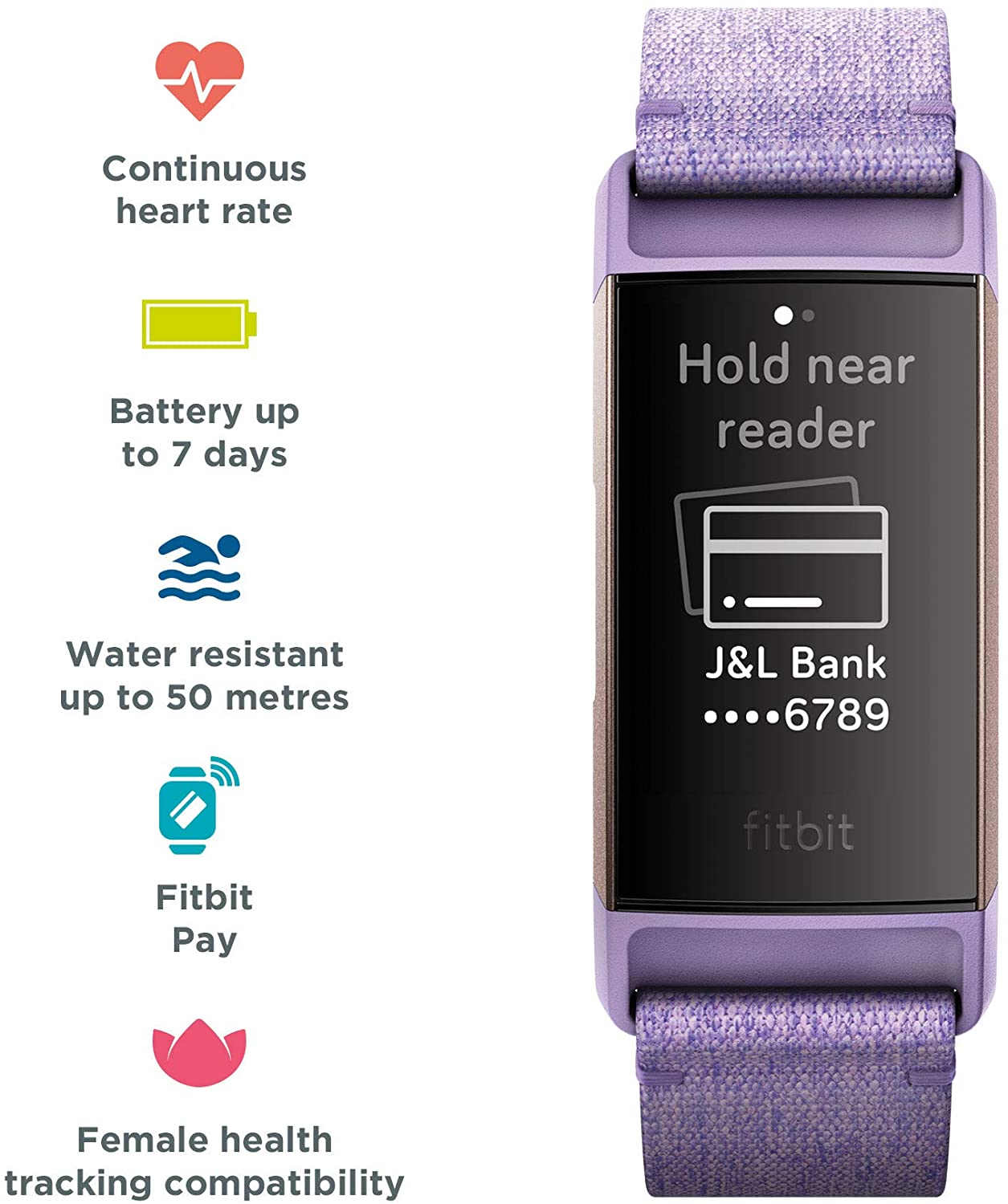 Fitbit Charge 3 NFC Special Edition Advanced Fitness Tracker with Heart ...