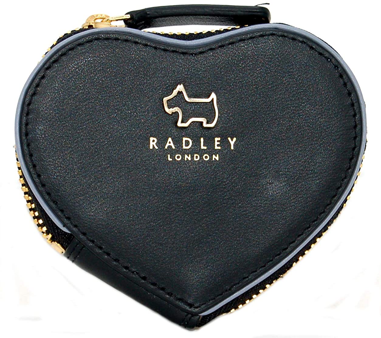 RADLEY Black Leather Small Heart Shape Coin Purse, Oak Hill Woods ...