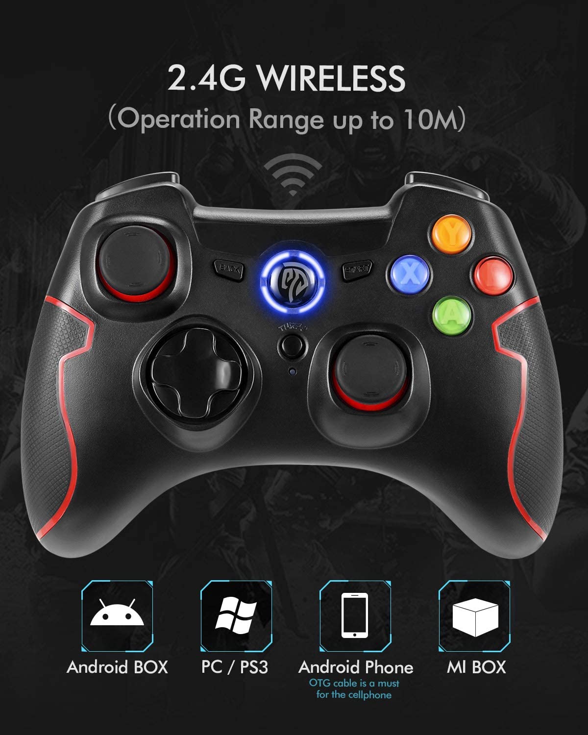 EasySMX Wireless 2.4g Game Controlle Support PC Gaming Joystick Handle Black Arrive before ...