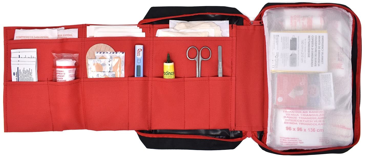 First Aid Kit PREMIUM with 120 items (digital thermometer, antiseptic ...