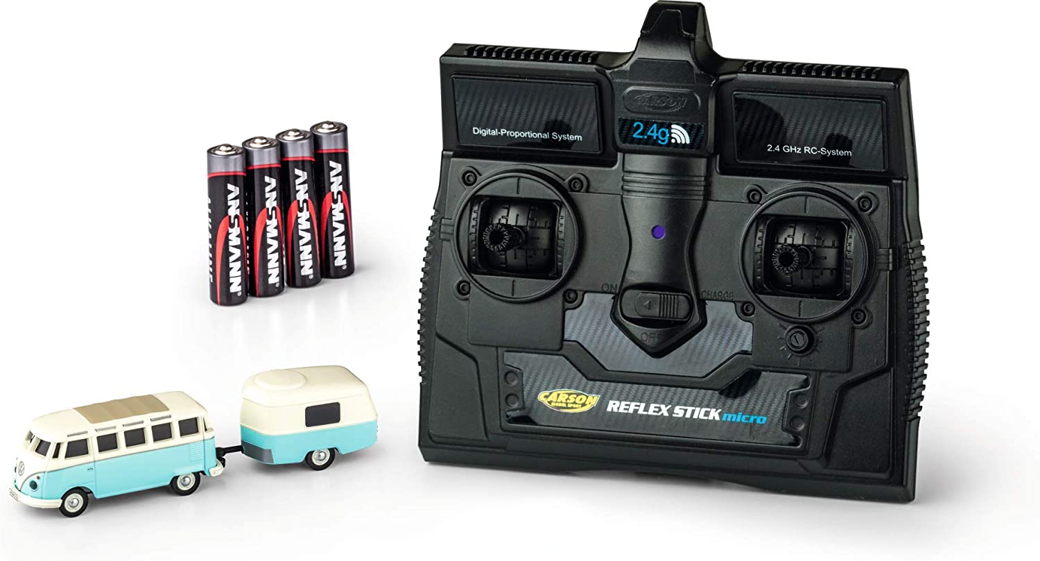 Carson 500504122 – 1:87 VW T1 Samba Bus with Trailer 2.4G RTR Ready-to ...