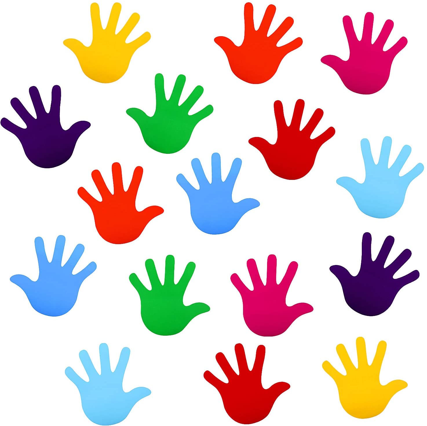 32 Pieces Colorful Handprint Wall Stickers DIY Handprint Wall Decals ...